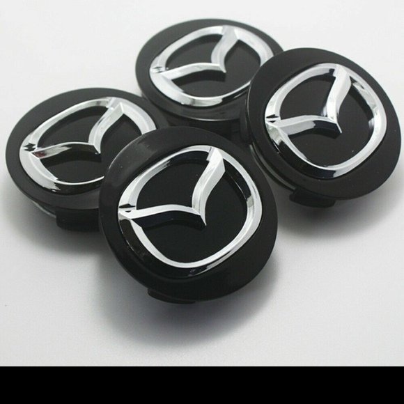 Accents | 4 New Mazda Black And Silver Wheel Center Caps | Poshmark